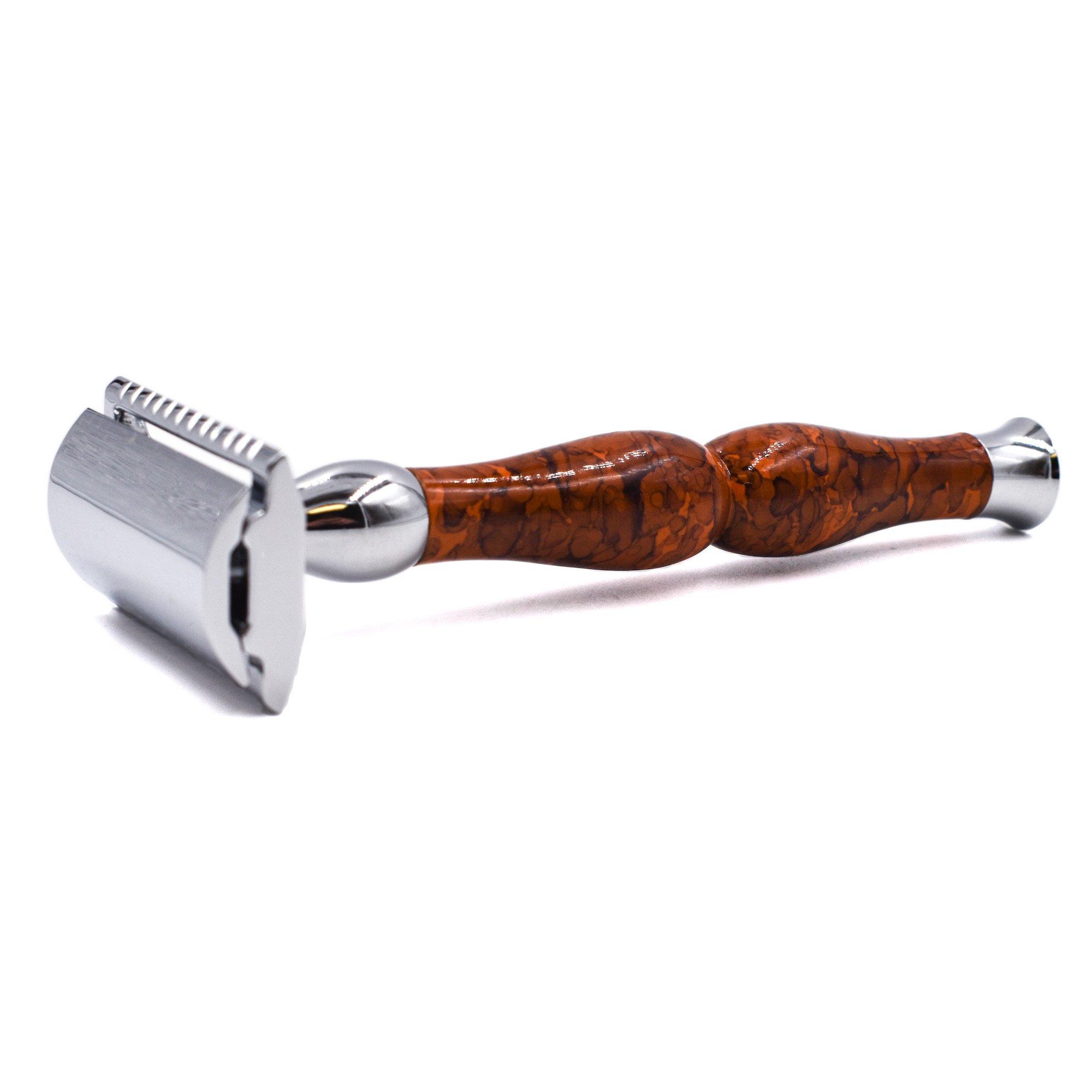 Parker 45R - 3 Piece Safety Razor - Brown Marble – Shaving Market